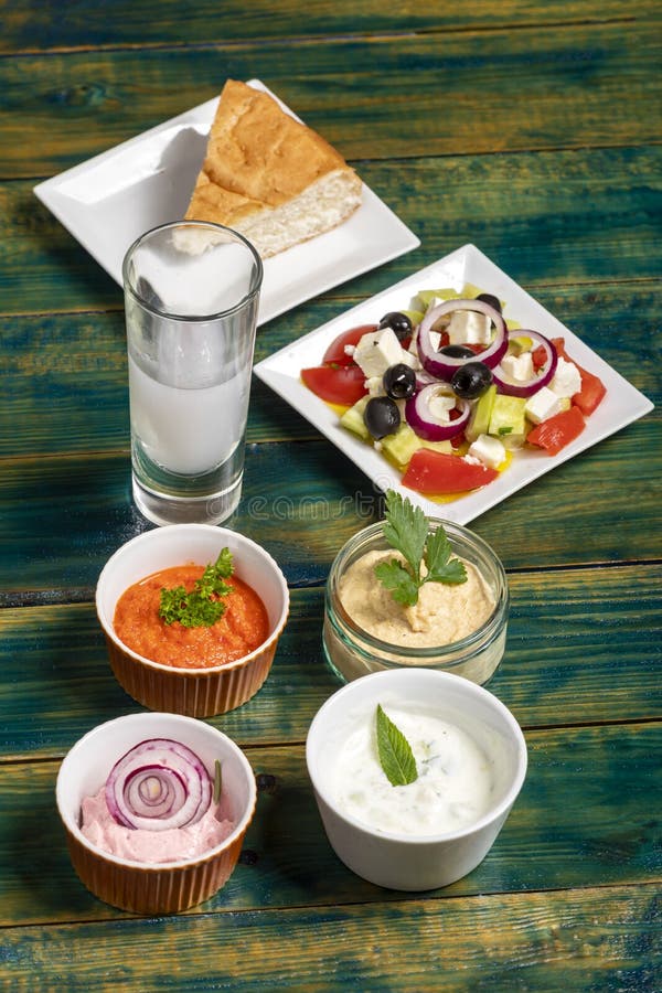 Greek starter stock photo. Image of leaf, antipasto - 188540380