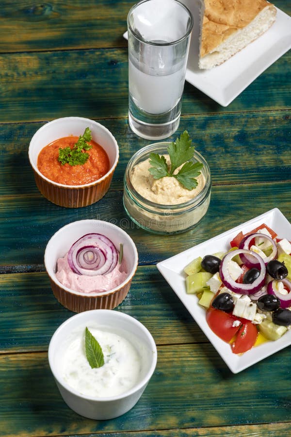 Greek starter stock photo. Image of dinner, flatbread - 205992906