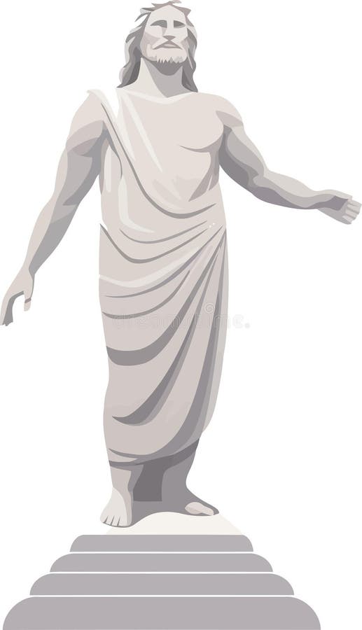 Greek Statue Isolated Vector Style Illustration Stock Vector ...