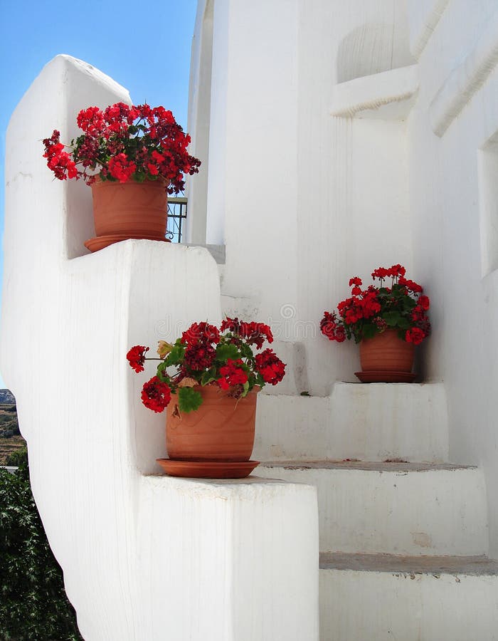 Red steps stock image. Image of greece, street, noon - 14125581