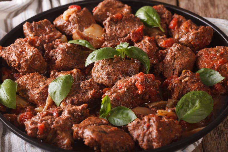 Stifado dish Greek recipe. stock image. Image of carrots - 1818821