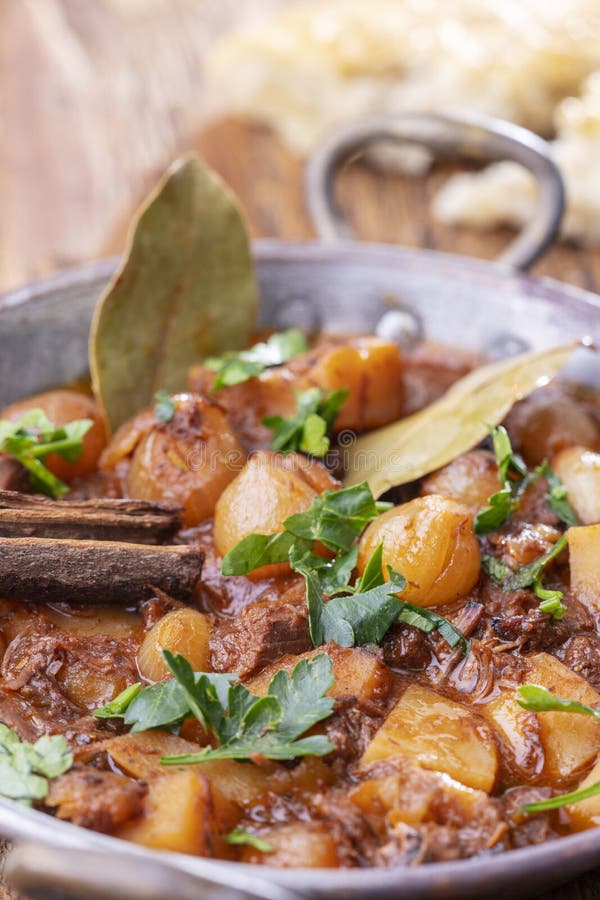 Greek stifado stock image. Image of food, portion, dish - 152676555