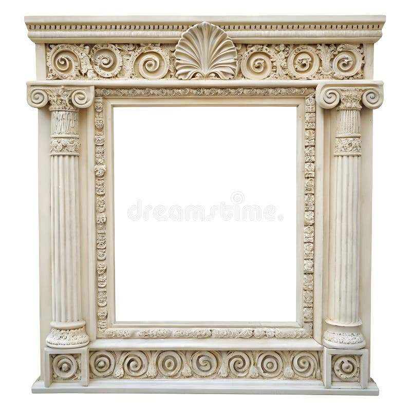 Greek Style Frame Border Detail Isolated on White Background Stock ...