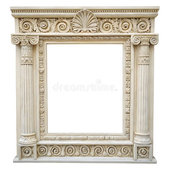Greek Style Frame Border Detail Isolated on White Background Stock ...