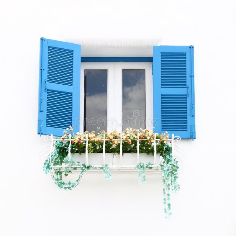 Greek Style windows stock photo. Image of isolated, home - 26063452
