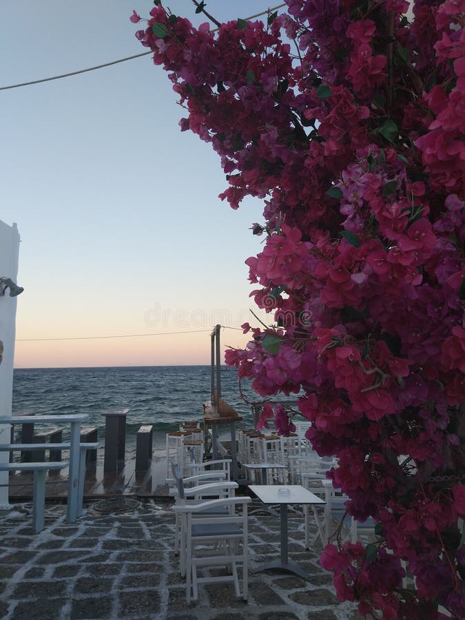 Sunset at Paros Island, Naousa Town. Greece Stock Image - Image of ...