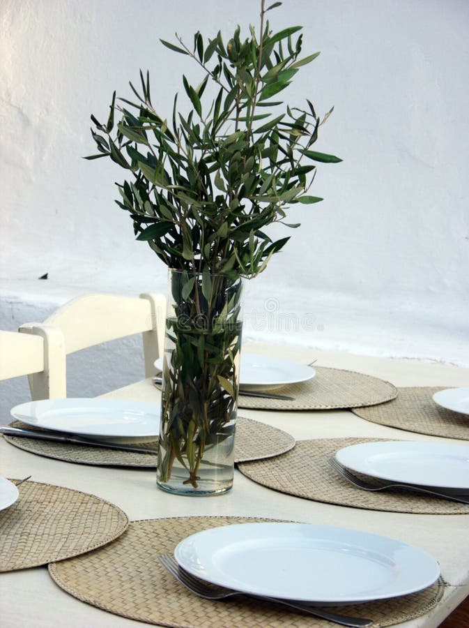 Greek Table Decoration stock photo. Image of building - 39147232