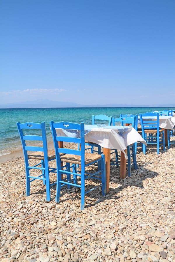 Greek tavern by the sea stock image. Image of blue, cyclades - 38353689