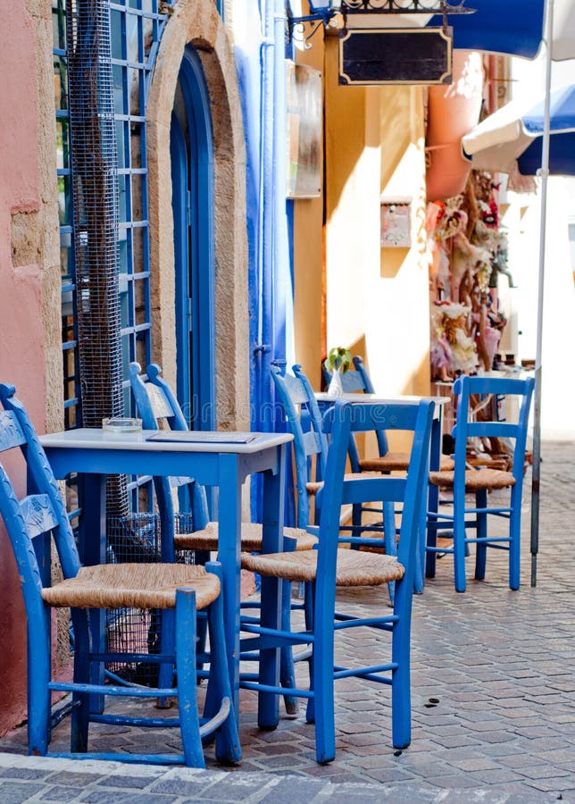 Greek taverna stock image. Image of table, greece, outdoor - 21280641