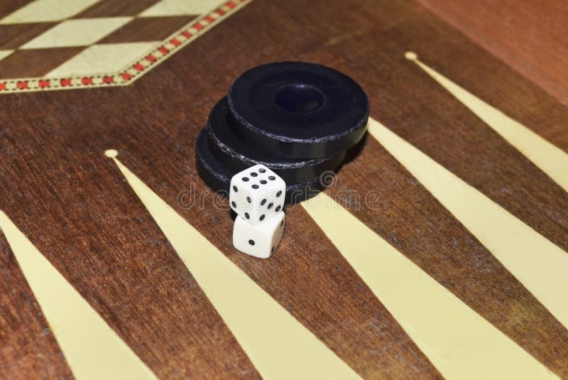 Greek Tavli or Backgammon - Board Game with Dice and Checkers Stock ...