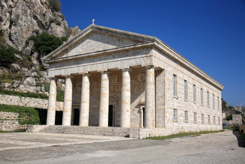 Greek temple stock image. Image of blue, building, corfu - 28237429