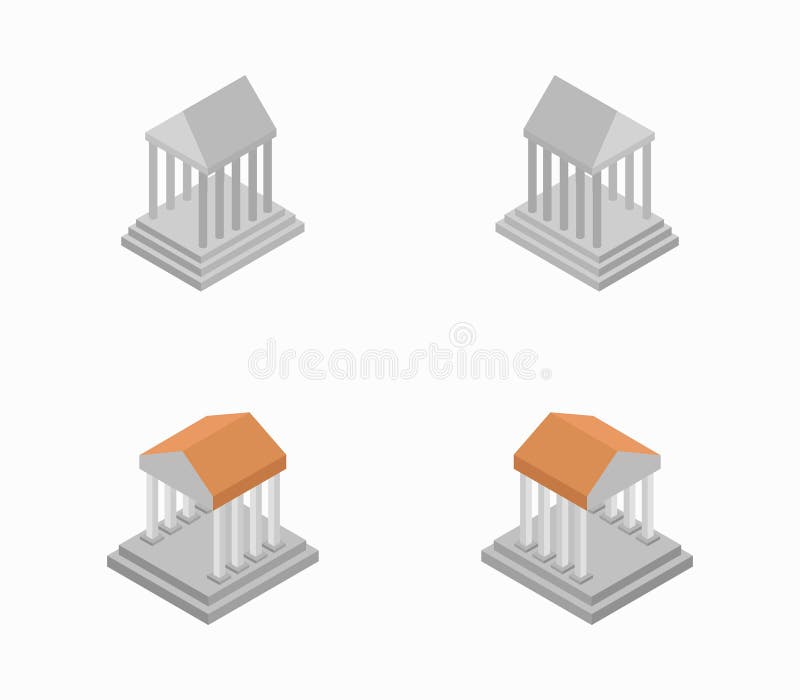 Isometric Greek Temple Ionic Architecture Stock Illustrations – 81 ...