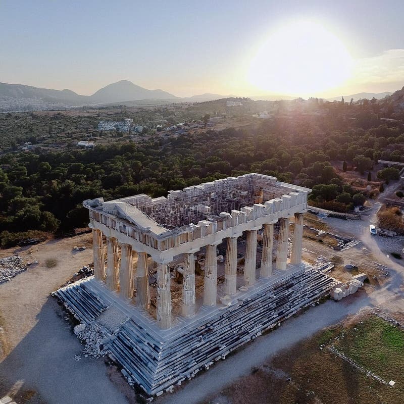 Greek Temple without Roof, AI Generated Stock Illustration ...