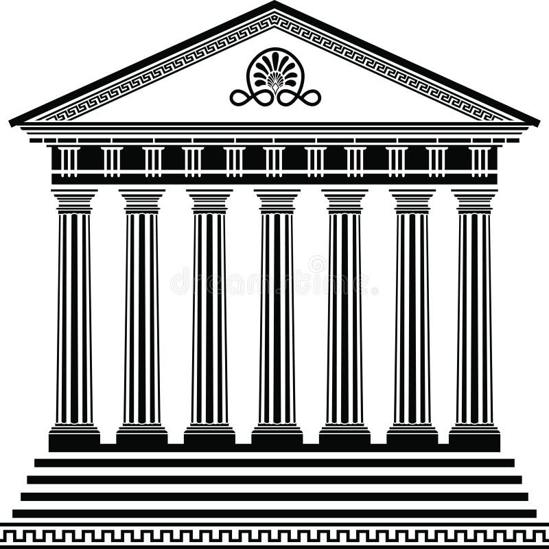 Greek Temple Stencil Second Variant Stock Vector - Illustration of ...