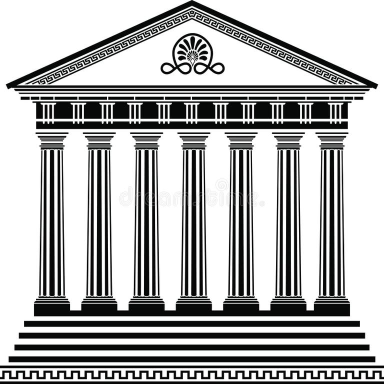 Greek Temple Stencil Second Variant Stock Vector - Illustration of ...