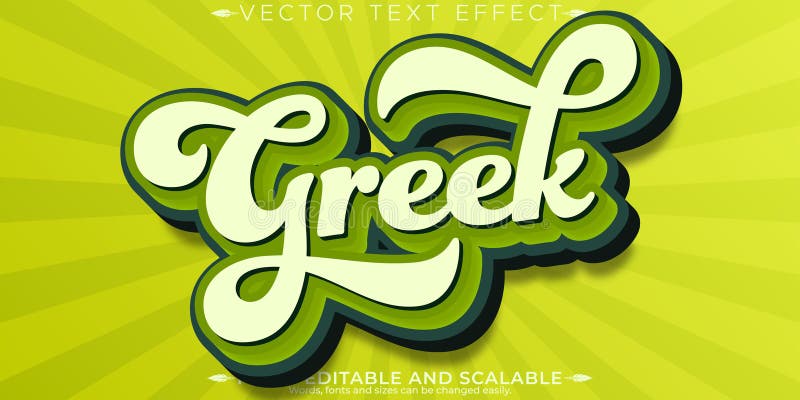 Greek Text Effect, Editable Ancient and Culture Customizable Font Style ...