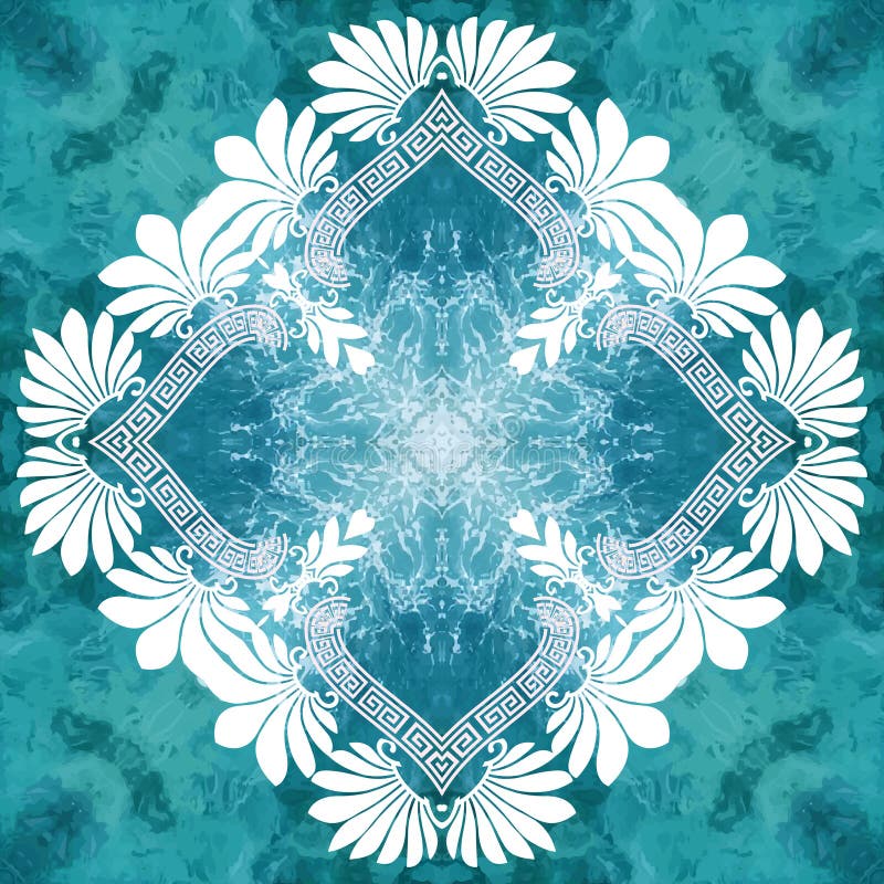 Greek Textured 3d Seamless Pattern. White Embossed Floral Grunge ...