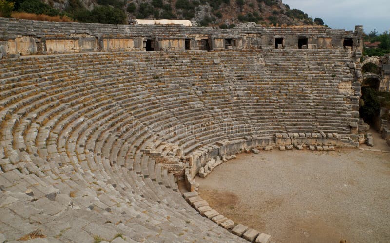 Greek Theater, Myra, Turkey Stock Image - Image of amphitheater ...