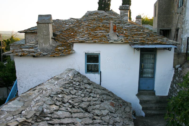 Greek traditional house stock image. Image of theologos - 12396263
