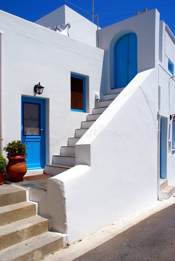 Greek Traditional House at Santorini Stock Image - Image of mykonos ...