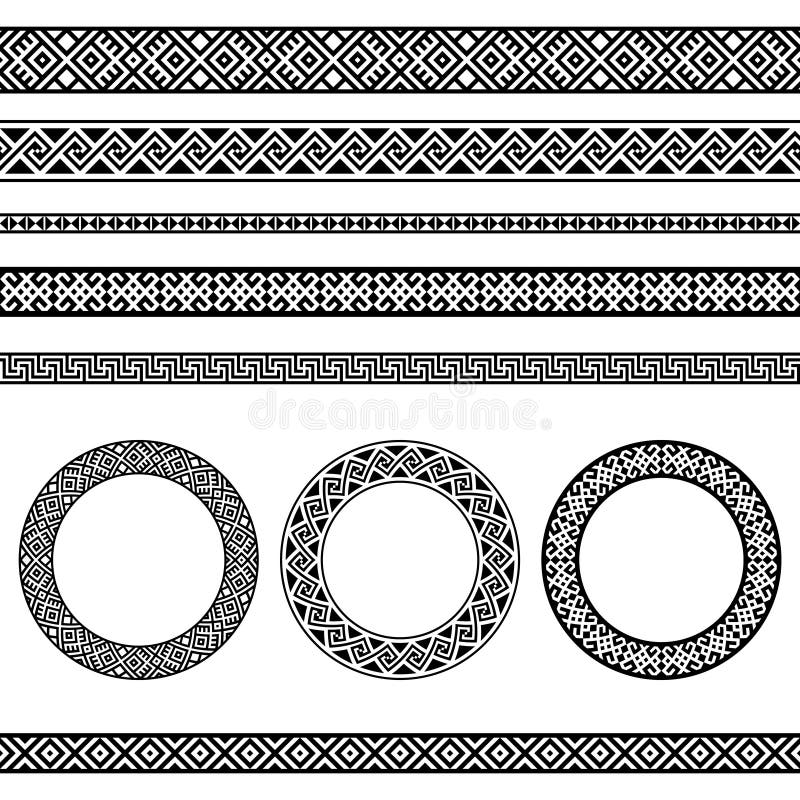 Greek Ethnic Collection Traditional Meander Borders, Frames and Columns ...