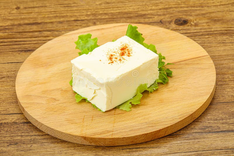 Greek Traditional Soft Feta Cheese Stock Image - Image of white, wooden ...