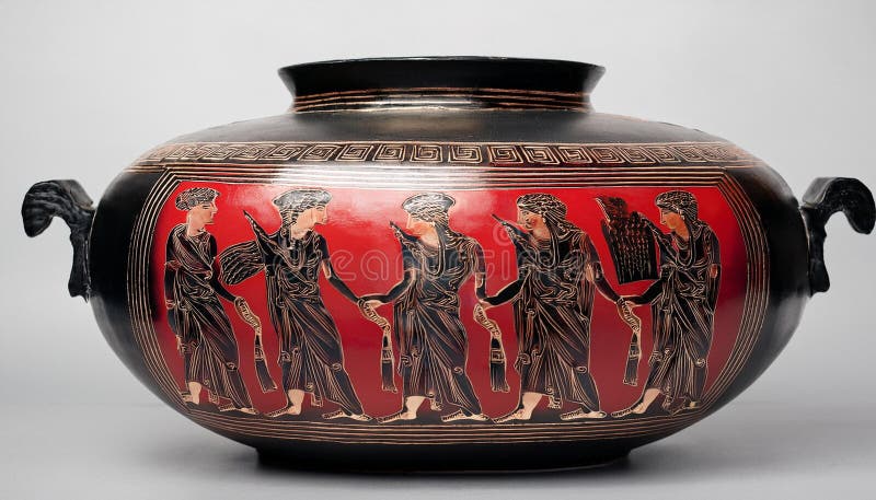 Greek Vase with Mythological Scenes, AI Generated Stock Illustration ...