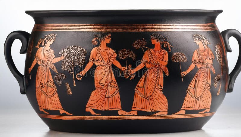 Greek Vase with Mythological Scenes, AI Generated Stock Illustration ...