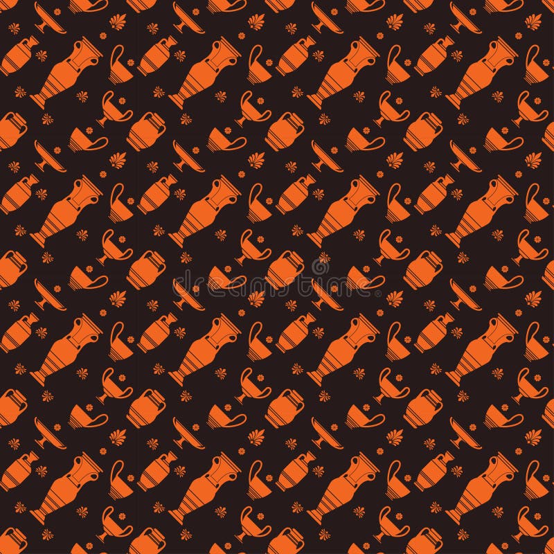 Greek Vases, Black and Orange Stock Illustration - Illustration of ...