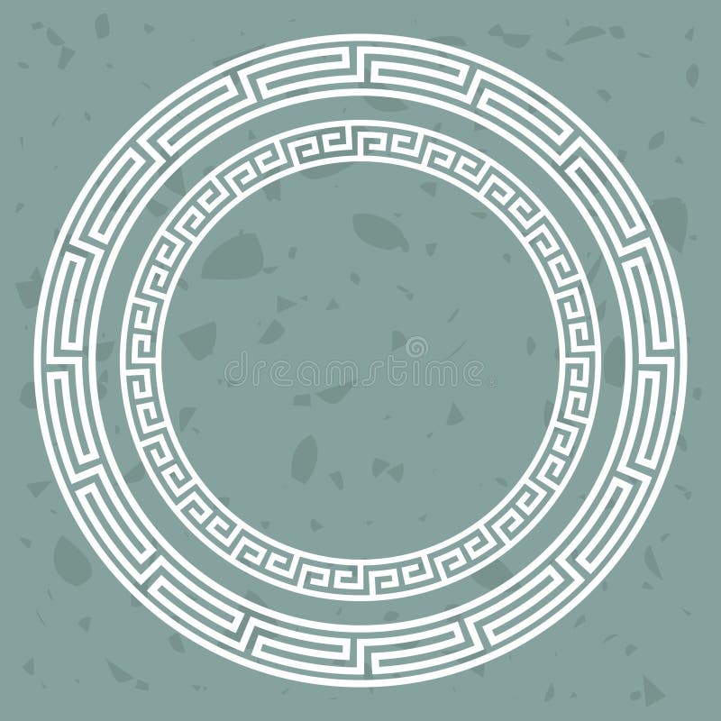 Greek Round Antique Pattern Stock Vector - Illustration of decorative ...