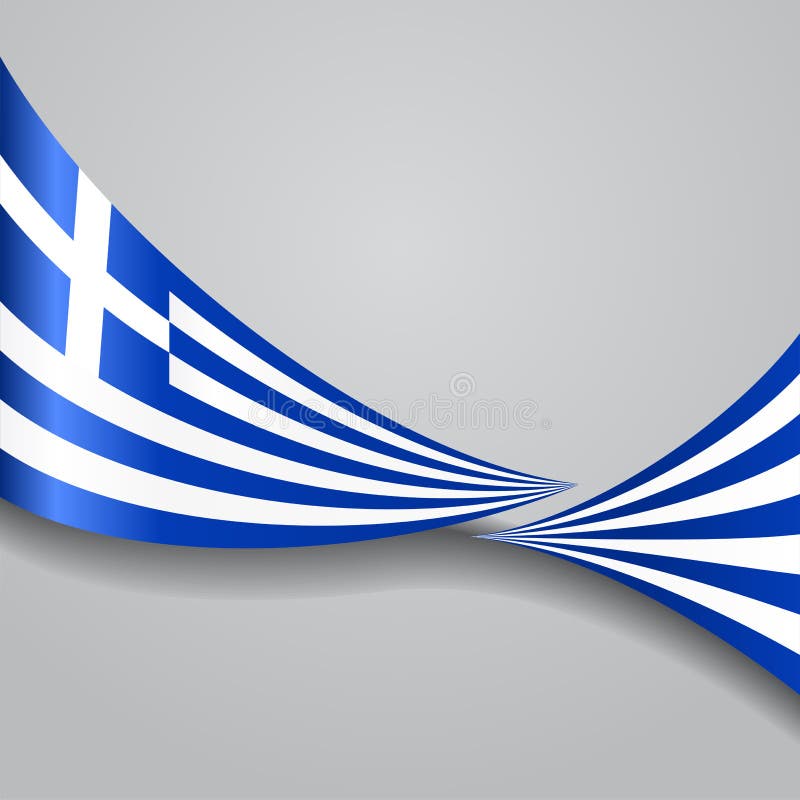 Greek Wavy Flag. Vector Illustration. Stock Vector - Illustration of ...