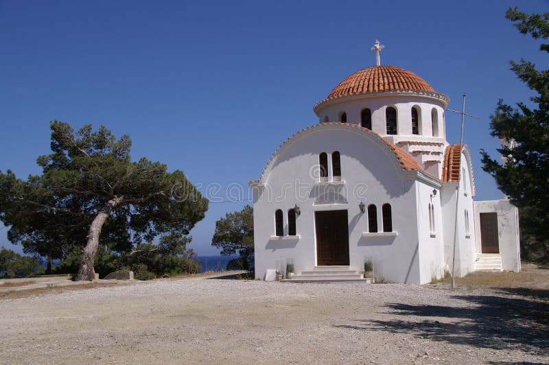 Greek white chapel stock image. Image of greek, church - 5204833