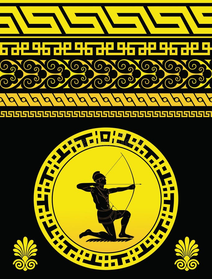 Greek Yellow Pattern stock vector. Illustration of element - 13207803