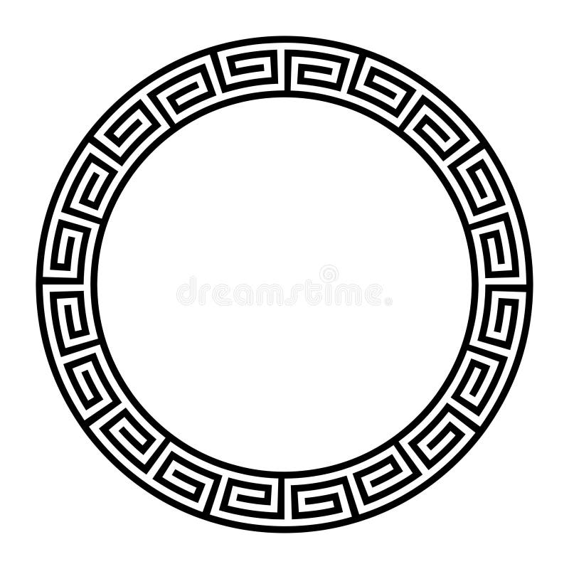 Greek Key Pattern, Circular Border with Meander Pattern Stock Vector ...
