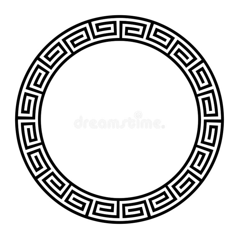 Greek Key Pattern, Circular Border with Meander Pattern Stock ...