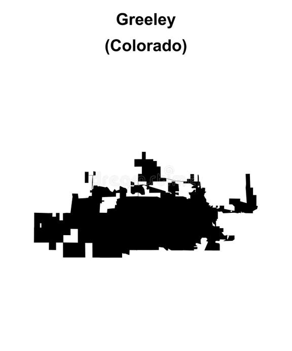 Greeley outline map stock vector. Illustration of border - 357245845