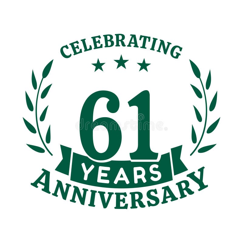 61 Years Anniversary Celebration Logotype. 61st Anniversary Logo ...