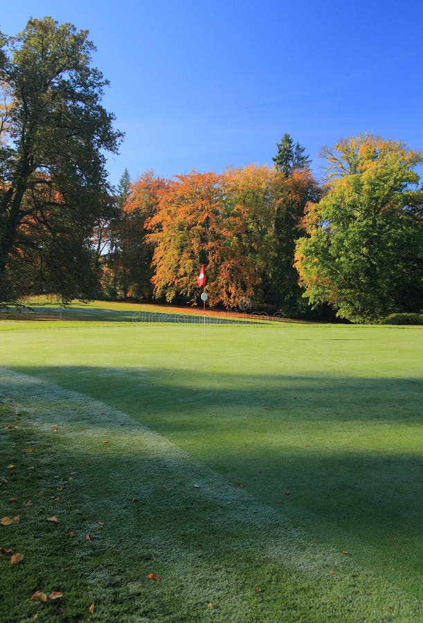 Golf Course Fall Autumn stock photo. Image of fallen, trap - 6979642