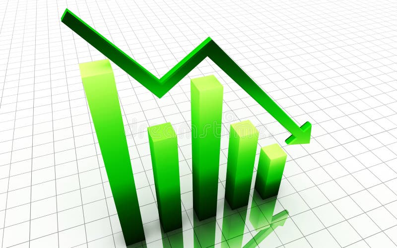 3d decrease graph stock illustration. Illustration of investment - 14222873