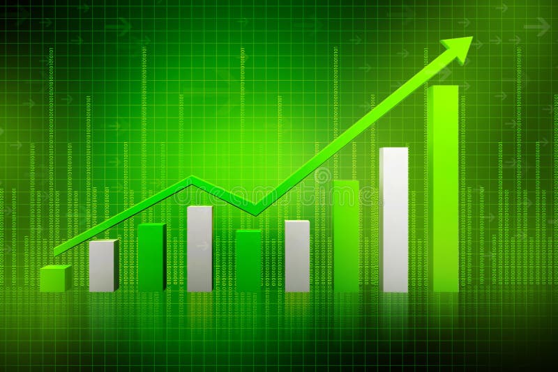 Green 3d graph stock illustration. Illustration of benefits - 13800754