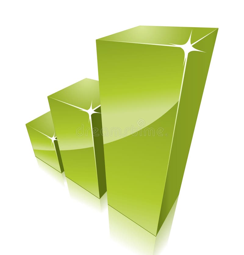 Green 3d graph growing up stock vector. Illustration of achievement ...