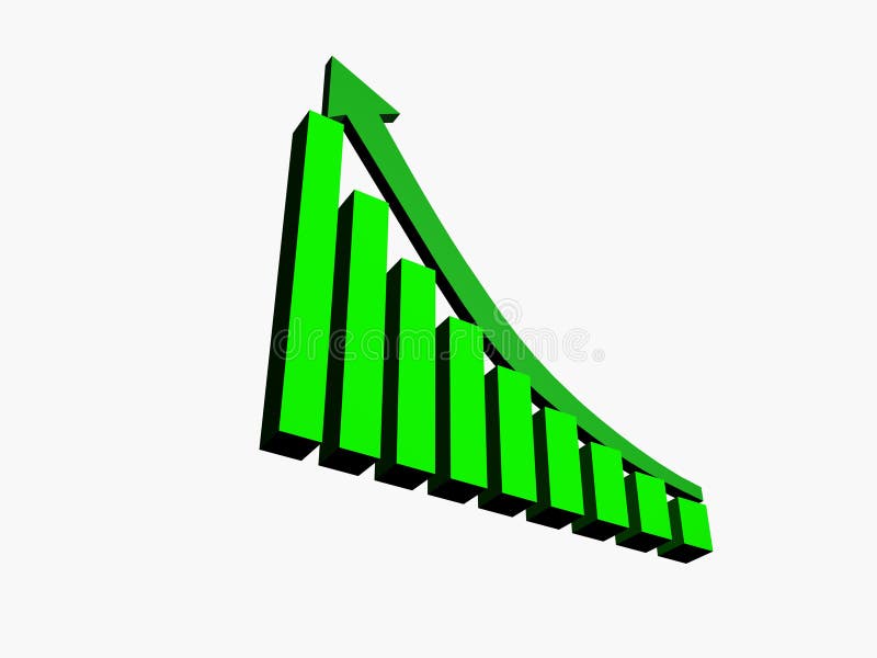 Green 3d growth chart stock illustration. Illustration of finance - 6374036