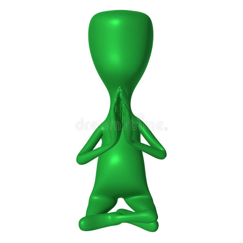 Green 3d Puppet Strange Shape Mimicking Singing Stock Illustration ...