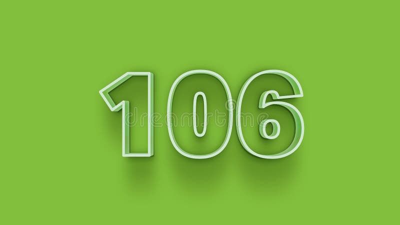 Green 3d Symbol of 106 Number Icon on Green Background Stock ...