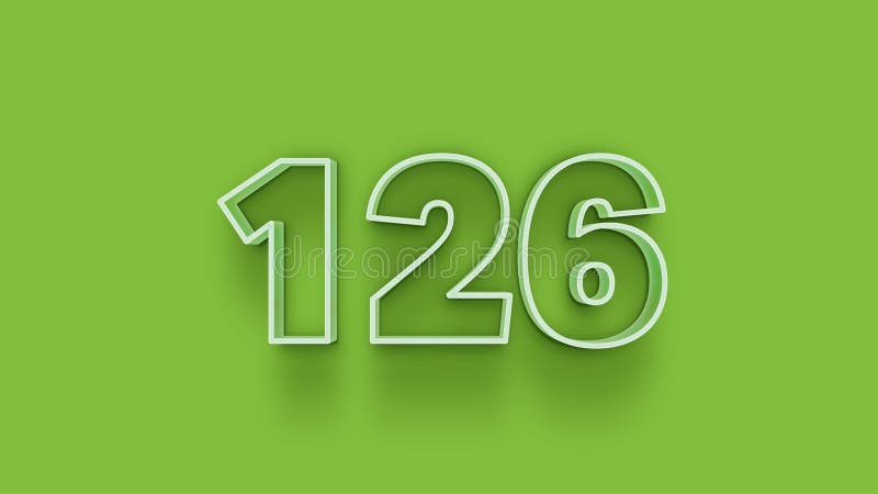 Green 3d Symbol of 126 Number Icon on Green Background Stock ...