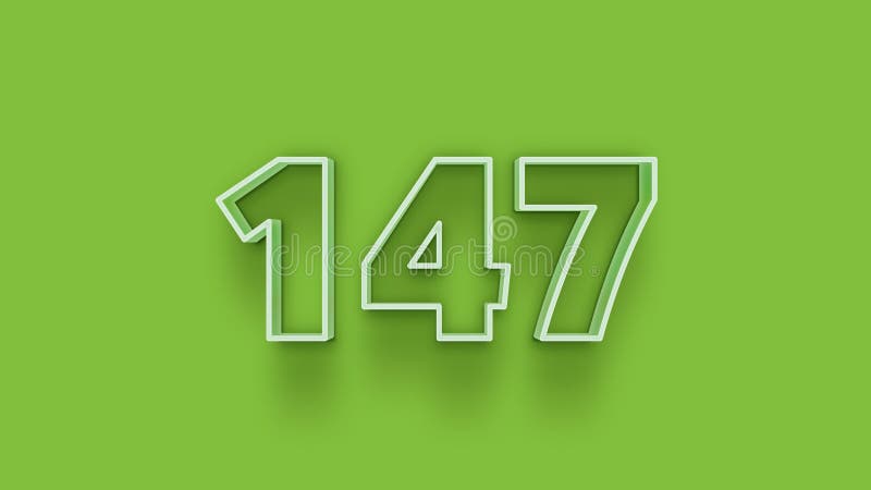 Green 3d Symbol of 147 Number Icon on Green Background Stock ...