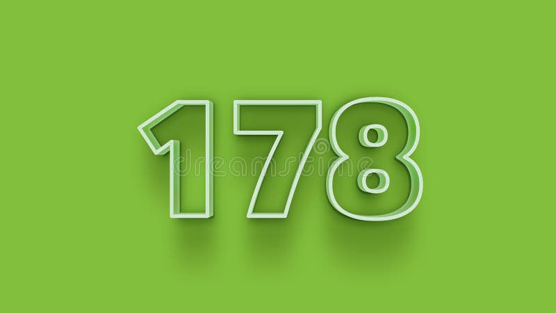 Green 3d Symbol of 178 Number Icon on Green Background Stock ...