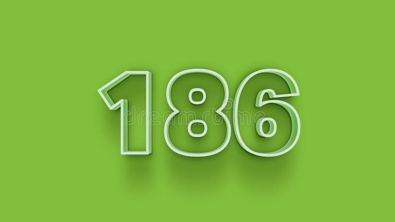 Green 3d Symbol of 186 Number Icon on Green Background Stock ...
