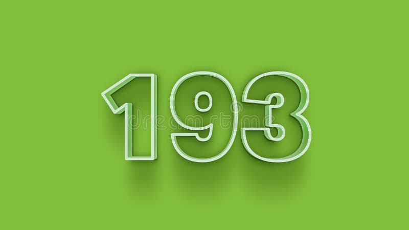 Green 3d Symbol of 193 Number Icon on Green Background Stock ...