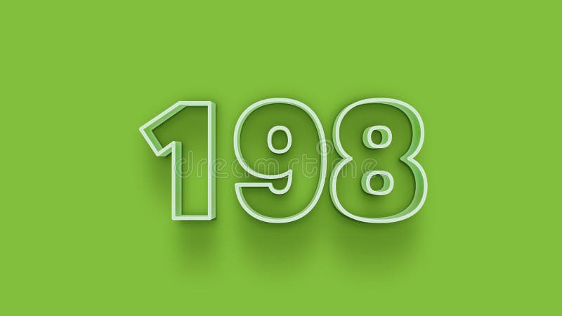 Green 3d Symbol of 198 Number Icon on Green Background Stock ...